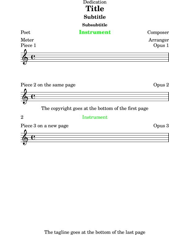 Default layout of bookpart and score titles (LilyPond Notation Reference)