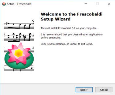 1.2 Graphical setup under Windows (LilyPond Learning Manual)